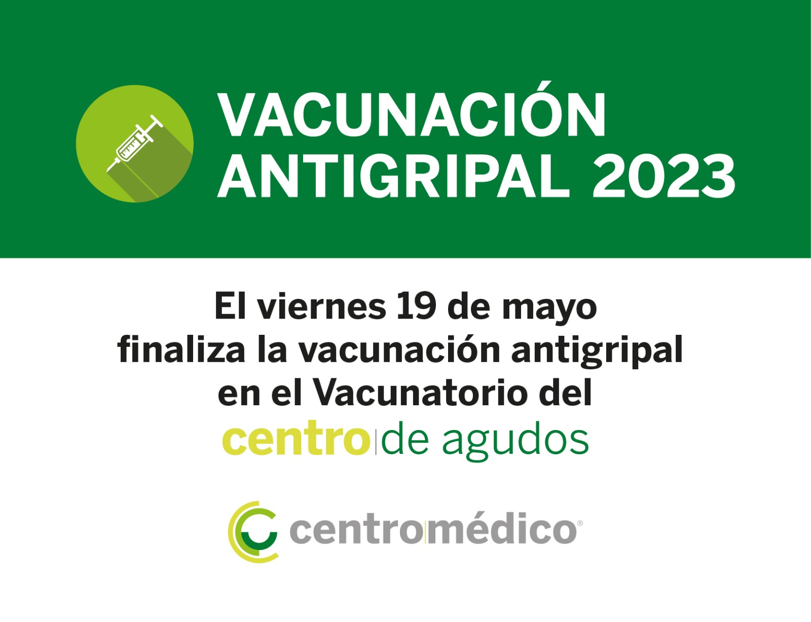 Vacunación Antigripal 2023 finaliza en Centro de Agudos – centromédico